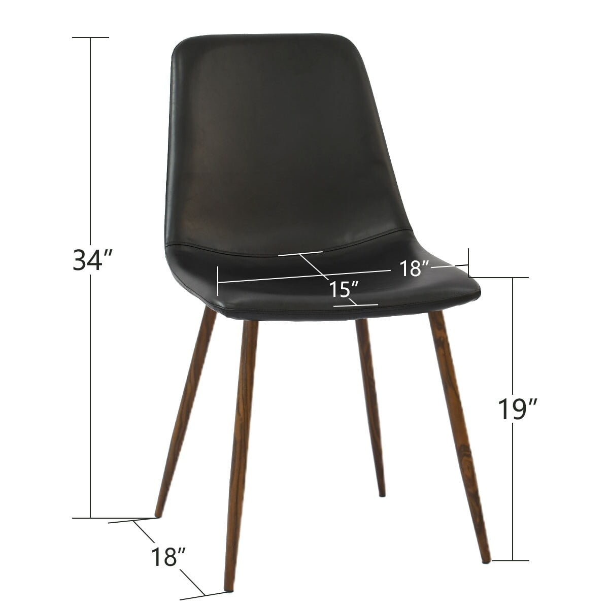 Jili Creation Faux Leather Dining Chairs (Set of 6) Black - Walmart.com