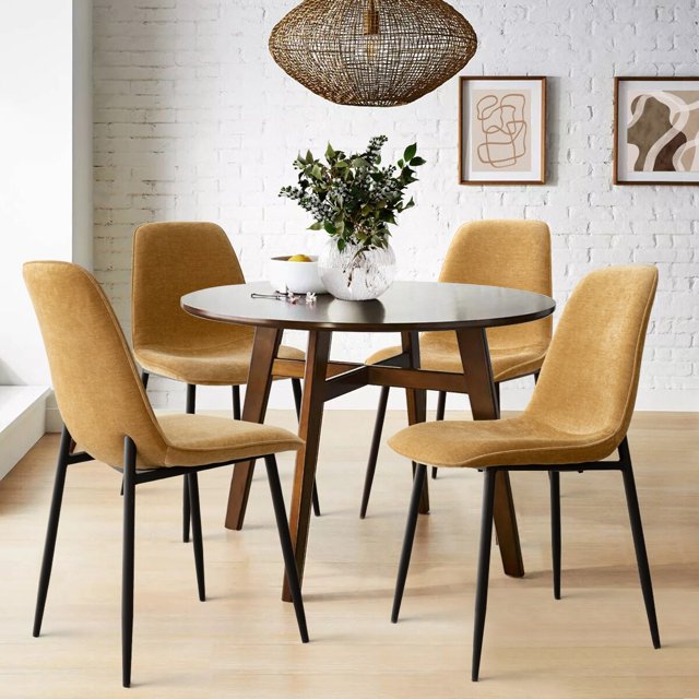 Jili Creation Solid Back Side Dining Chair(Set of 4) Gold - Walmart.com