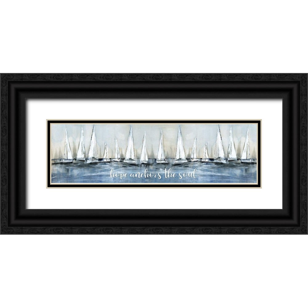 Jill, Susan 18x8 Black Ornate Wood Framed with Double Matting Museum ...
