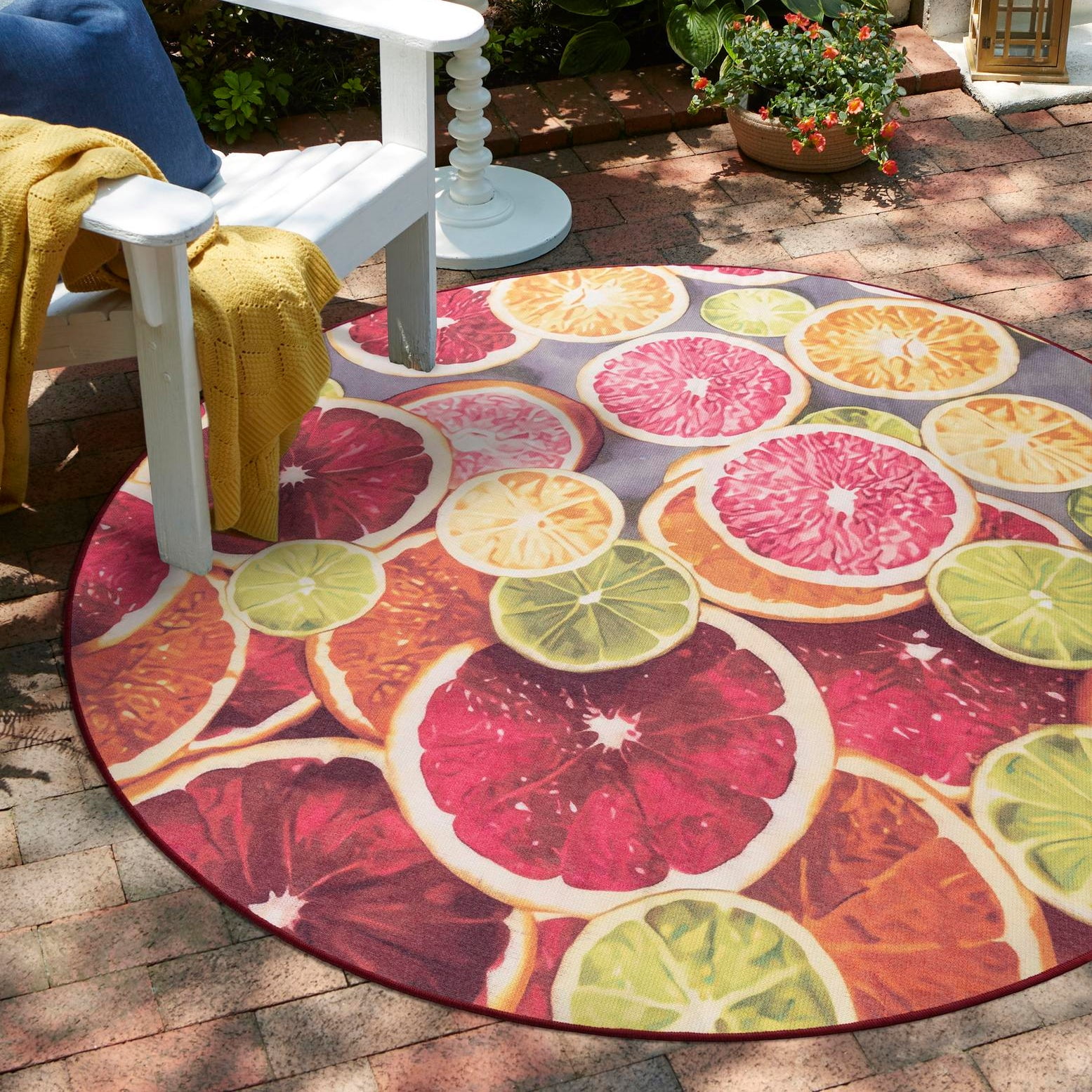 Jill Zarin Caribbean Outdoor Collection Area Rug - Antigua (10' Round ...