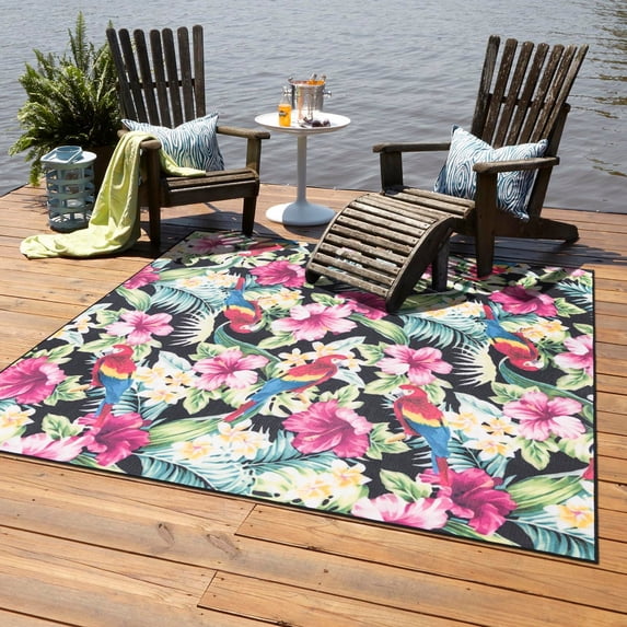 Jill Zarin Caribbean Outdoor Area Rug, Saint Lucia Design, 10' Square ...