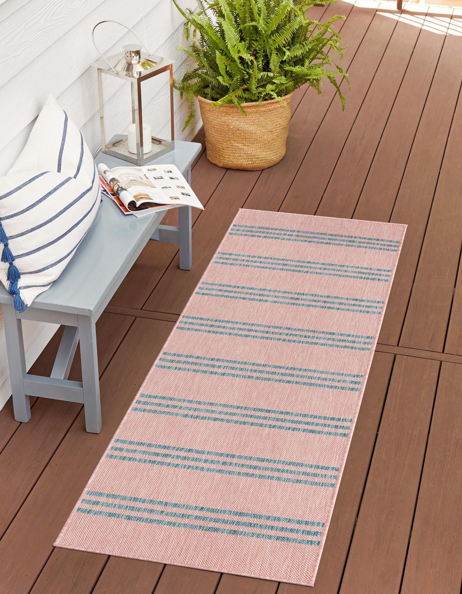 Jill Zarin Outdoor Collection Area Rug - Anguilla (2' x 8' Runner Pink ...