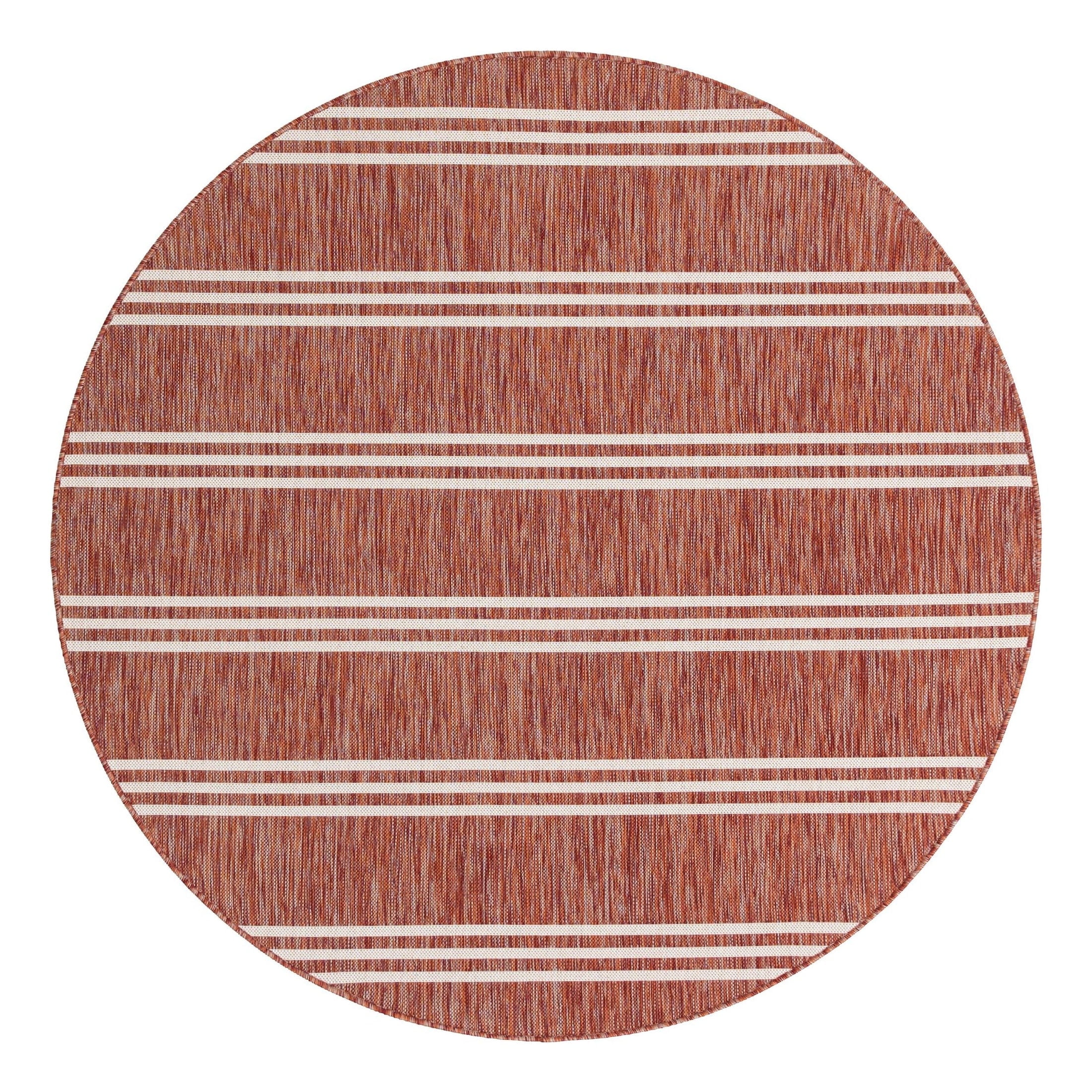 Jill Zarin Outdoor Collection Area Rug - Anguilla (6' 7" Round Rust Red ...