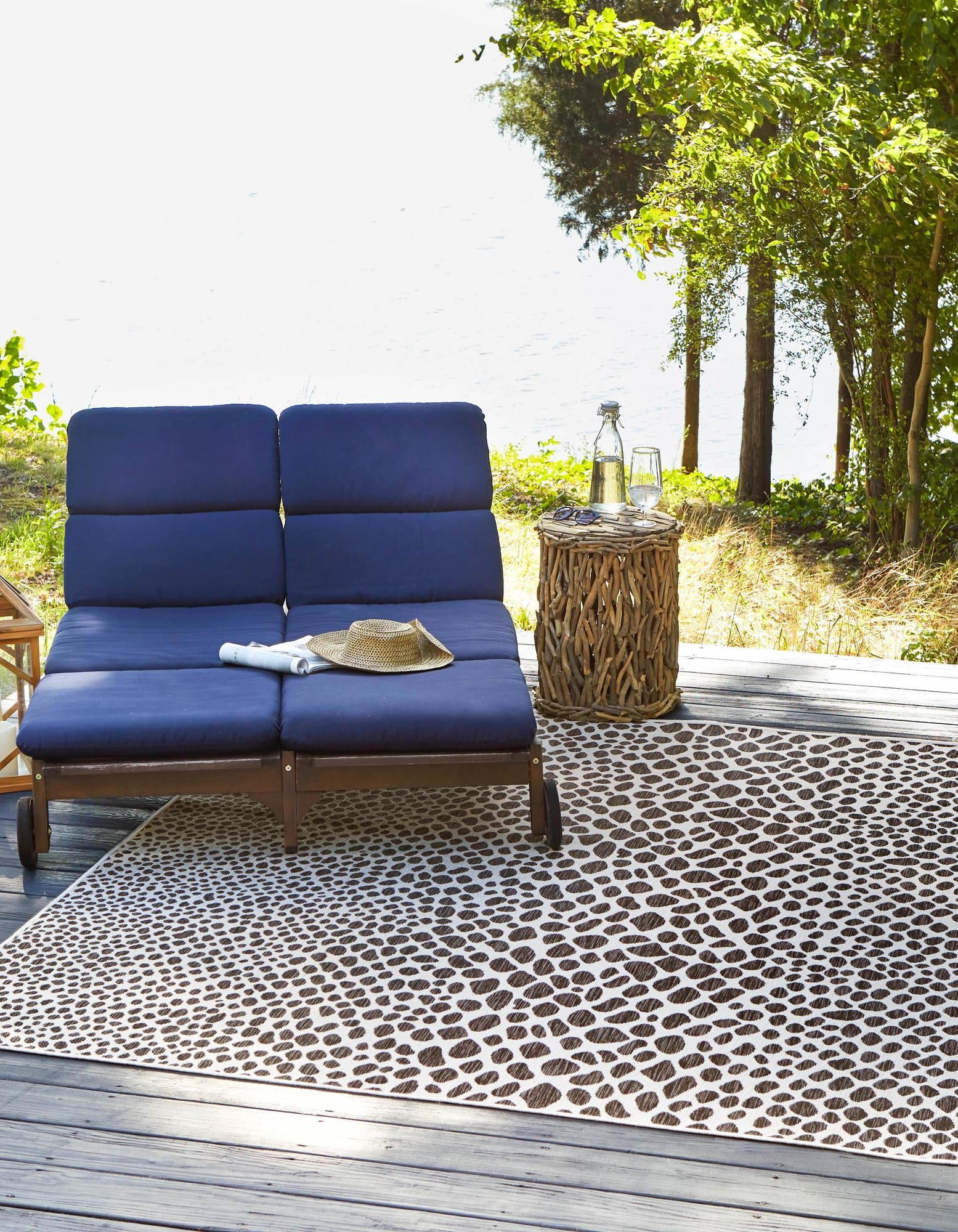 Jill Zarin Outdoor Collection Area Rug - Cape Town (7' 10" Square Black ...