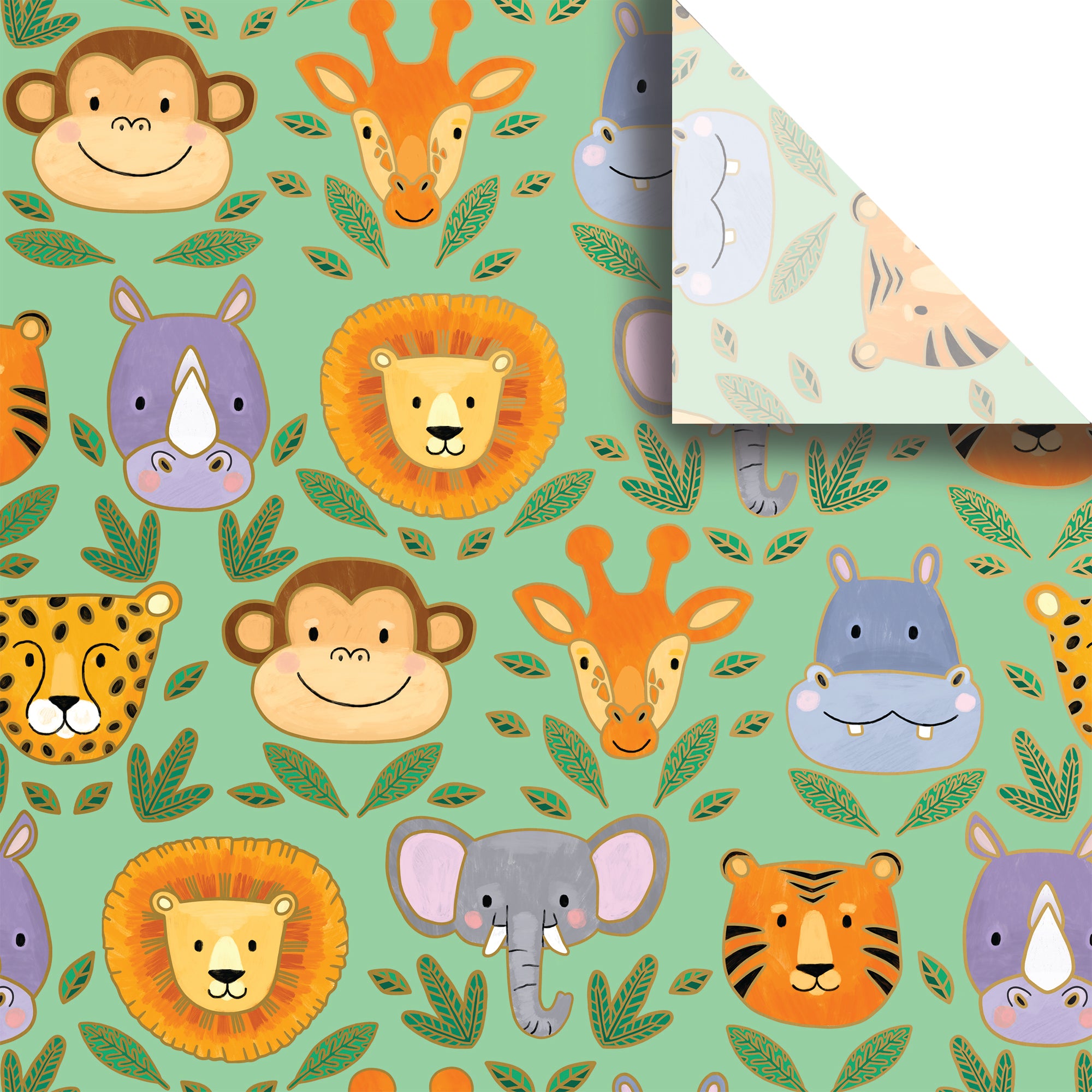 Jillson & Roberts 20" x 30" Printed Gift Tissue, Jungle Animals (24 ...