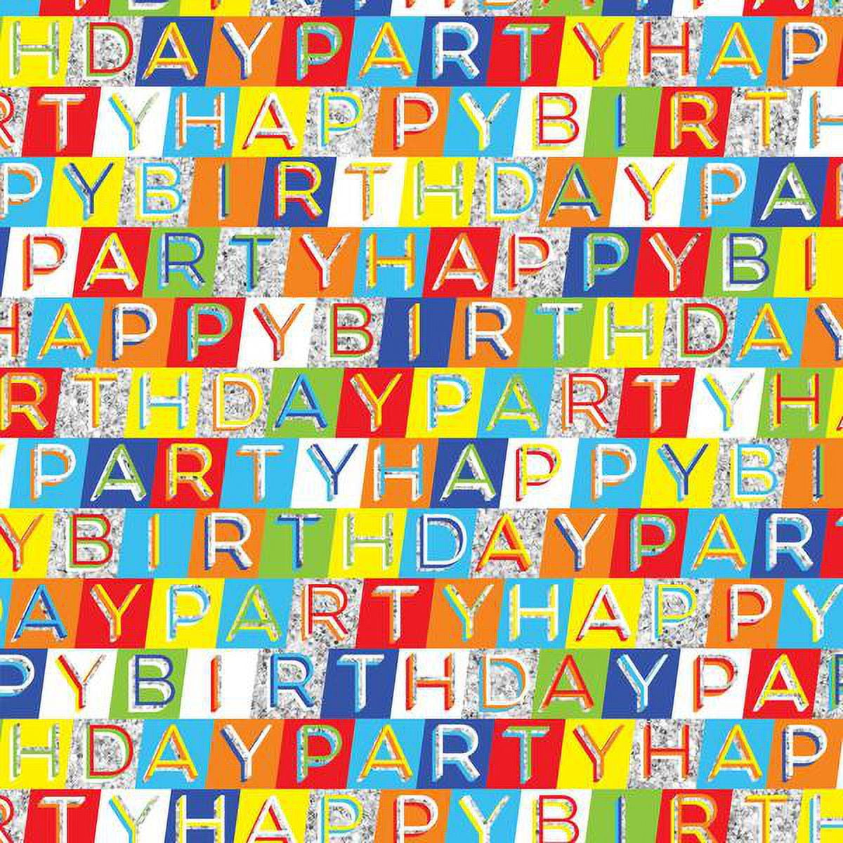 Jillson & Roberts 30\\"x5' Glitter Birthday Roll Wrapping Paper ...