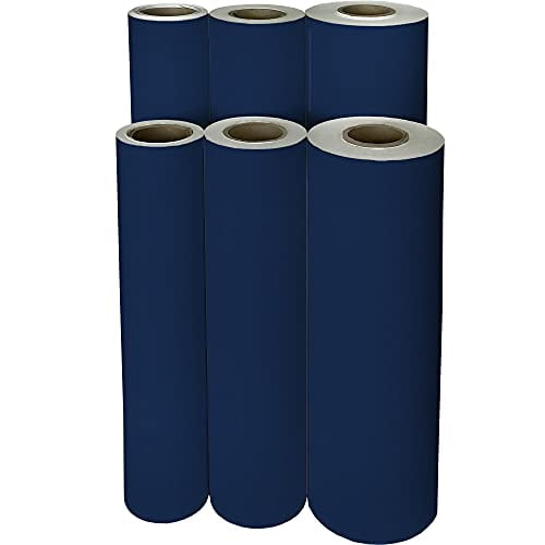 Jillson Roberts Bulk Solid Gift Wrapping Paper, Matte Navy Blue, 1/2 ...