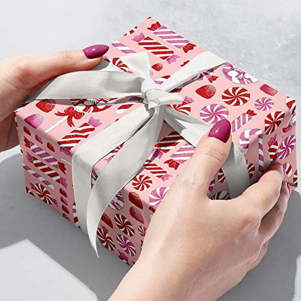 Jillson Roberts Christmas Gift Wrap, Holographic Festive Candy (6 Jumbo ...