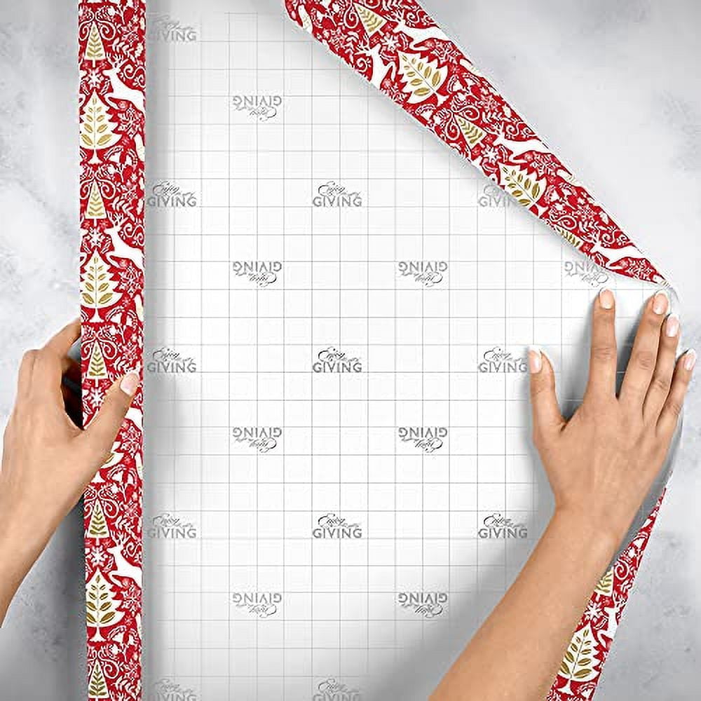 Jillson Roberts Gift Wrapping Paper, Red Scandanavian, 6 Jumbo Rolls ...