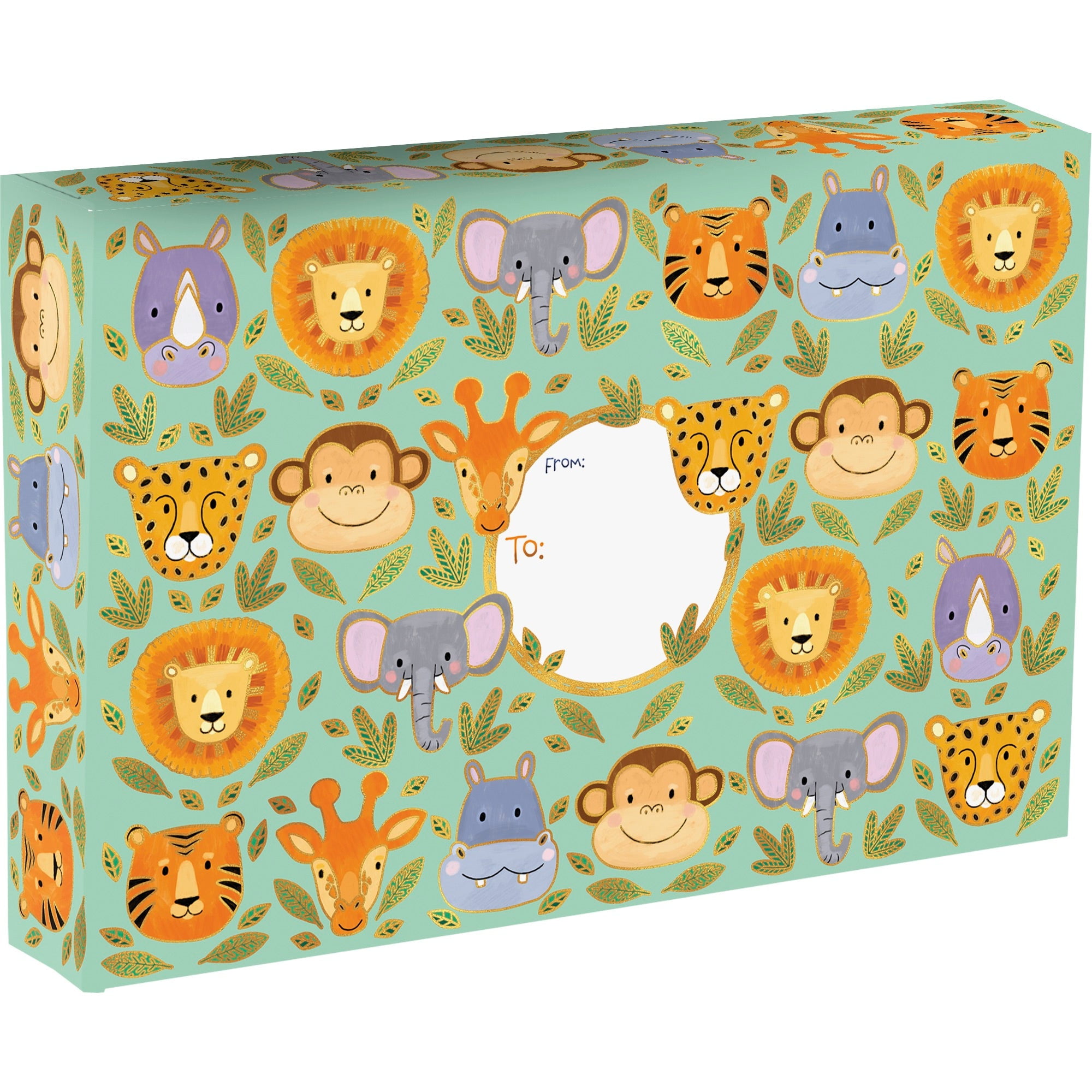 Jillson & Roberts Large Mailing Gift Boxes, Jungle Animals (12 Pcs ...
