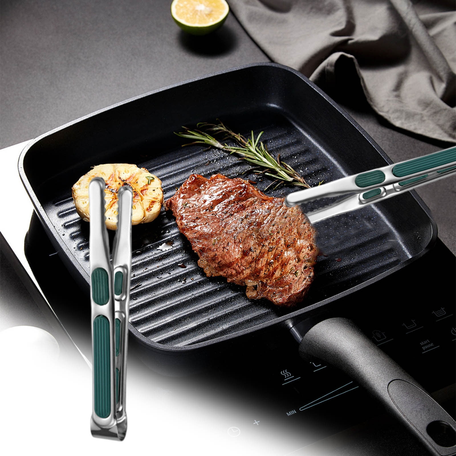 Jilteok Stainless Steel Food Safe Tongs Outdoor Barbecue Tongs Baking ...