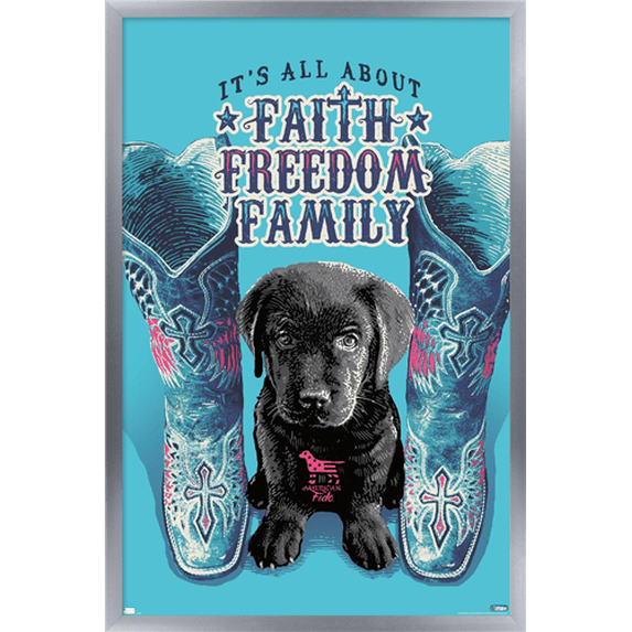Jim Baldwin - Faith, Freedom, Family Wall Poster, 22.375" x 34" Framed ...