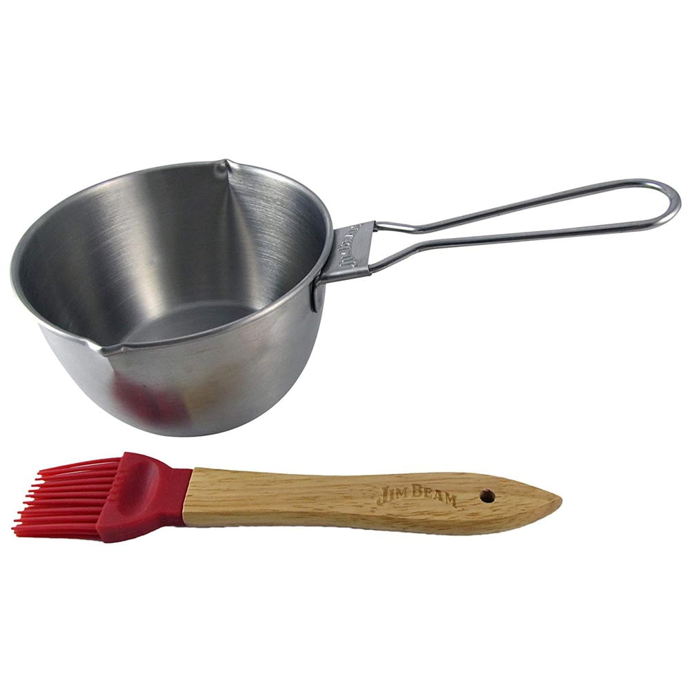 Jim Beam BBQ Durable Stainless Steel Basting Pot and Silicone Basting ...