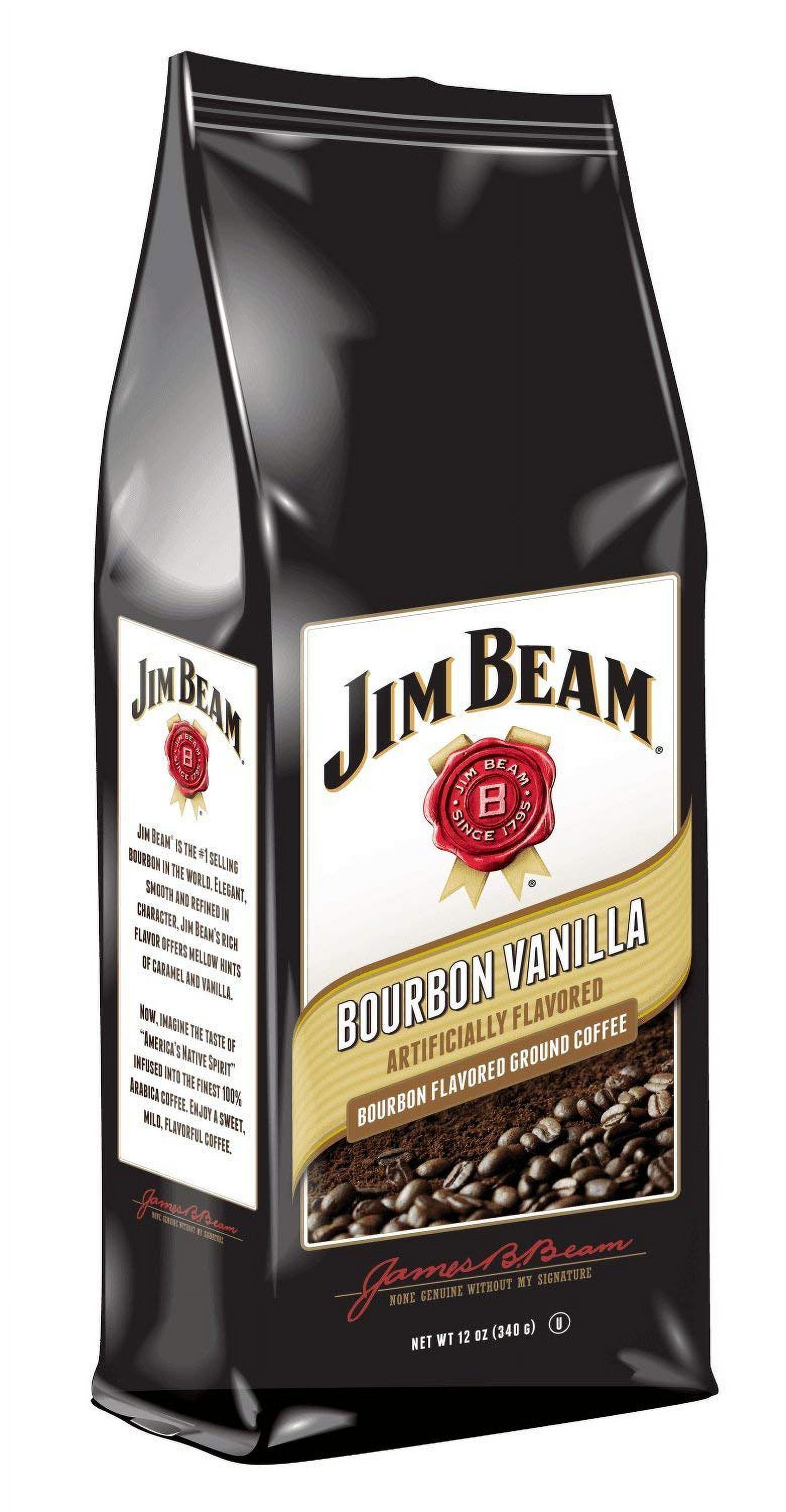 Jim Beam Bourbon Vanilla Bourbon Flavored Ground Coffee - 12 Ounce Bag ...
