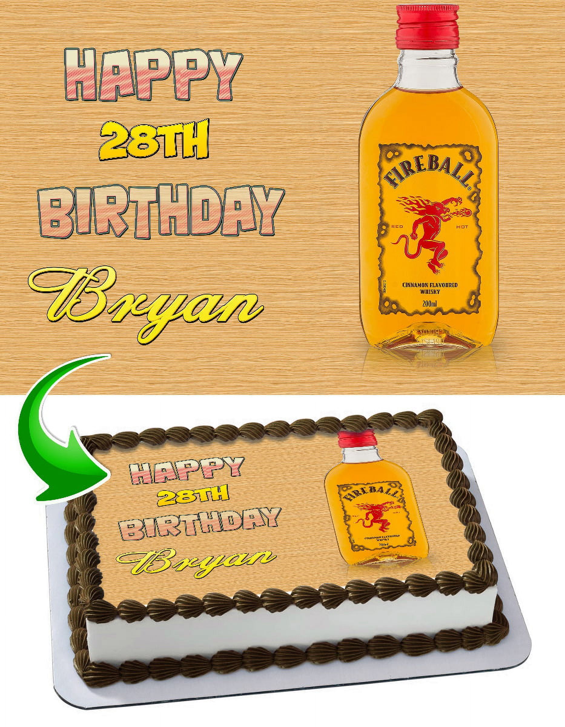 Jim Beam Edible Cake Image Topper Personalized Birthday Party 1/4 Sheet ...