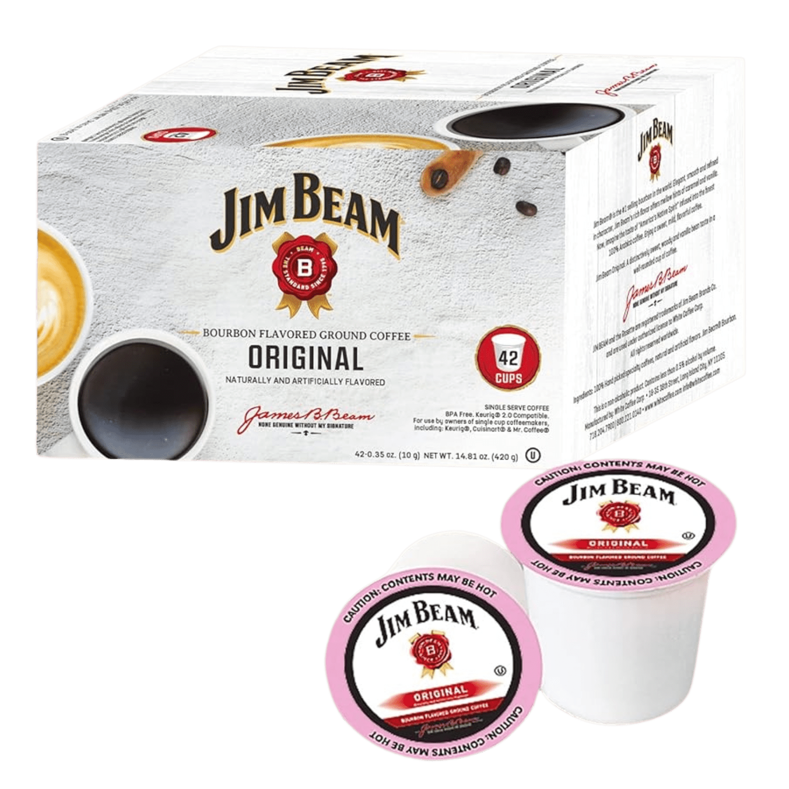 Jim Beam Original Flavored Coffee Single Serve K Cups (for Keurig) - 42 ...