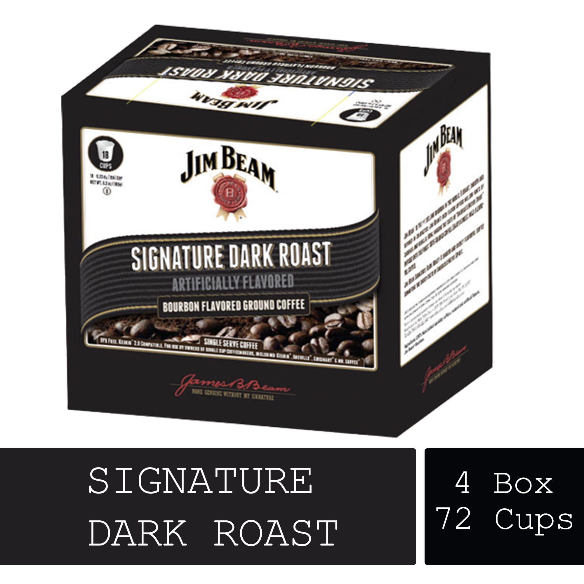 Jim Beam® Signature Dark Roast Bourbon Coffee Pods, Keurig Compatible ...