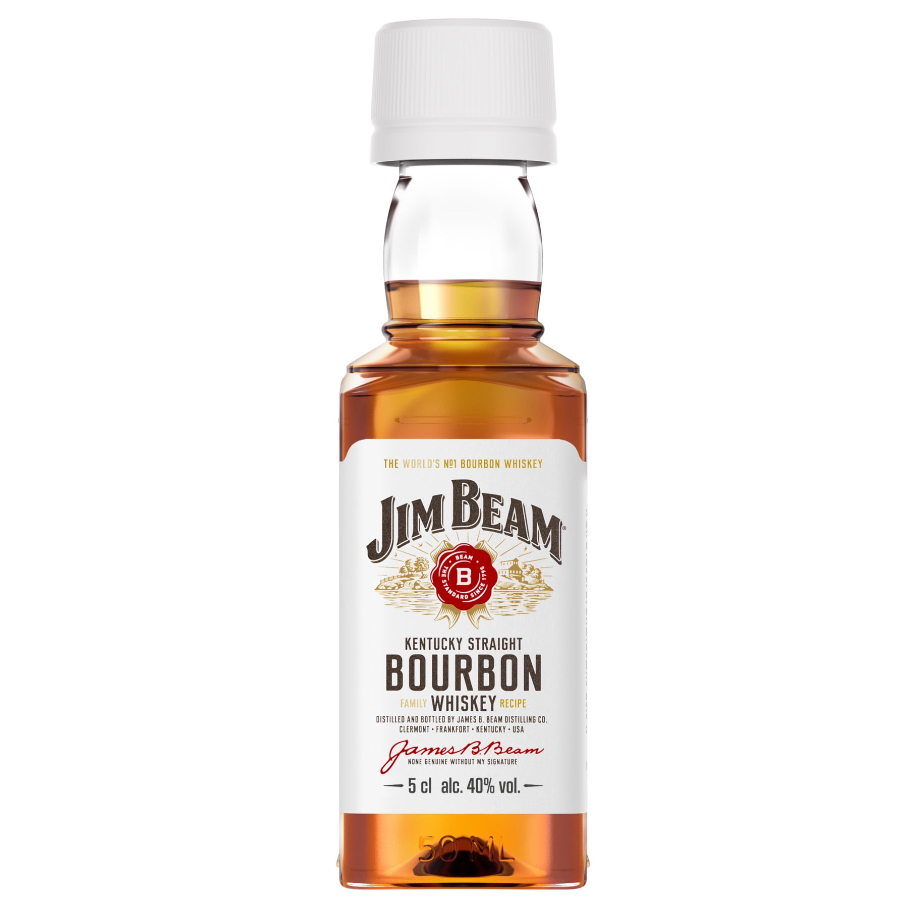 Jim Beam White Label Straight Bourbon, 50 ml PET Bottles, 40% ABV ...