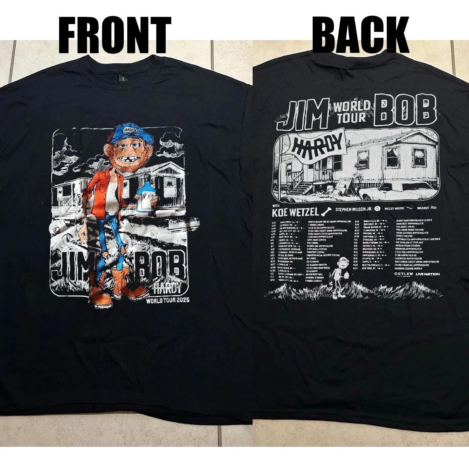 Jim Bob Hardy World Tour 2025 Concert T Shirt, Jim Bob Hardy World Tour ...