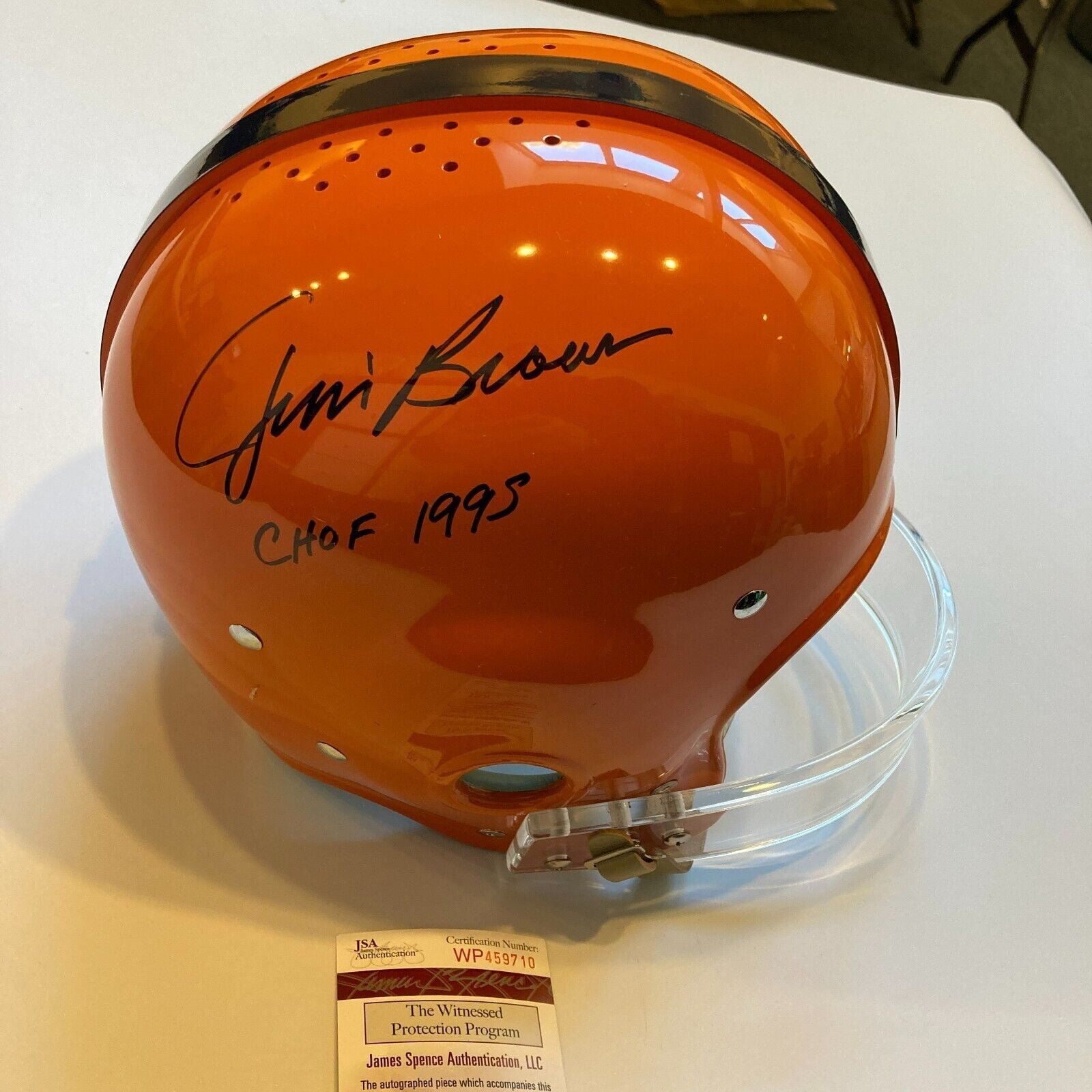 Jim Brown College Hall Of Fame 1995 Signed Syracuse Orangemen Full ...