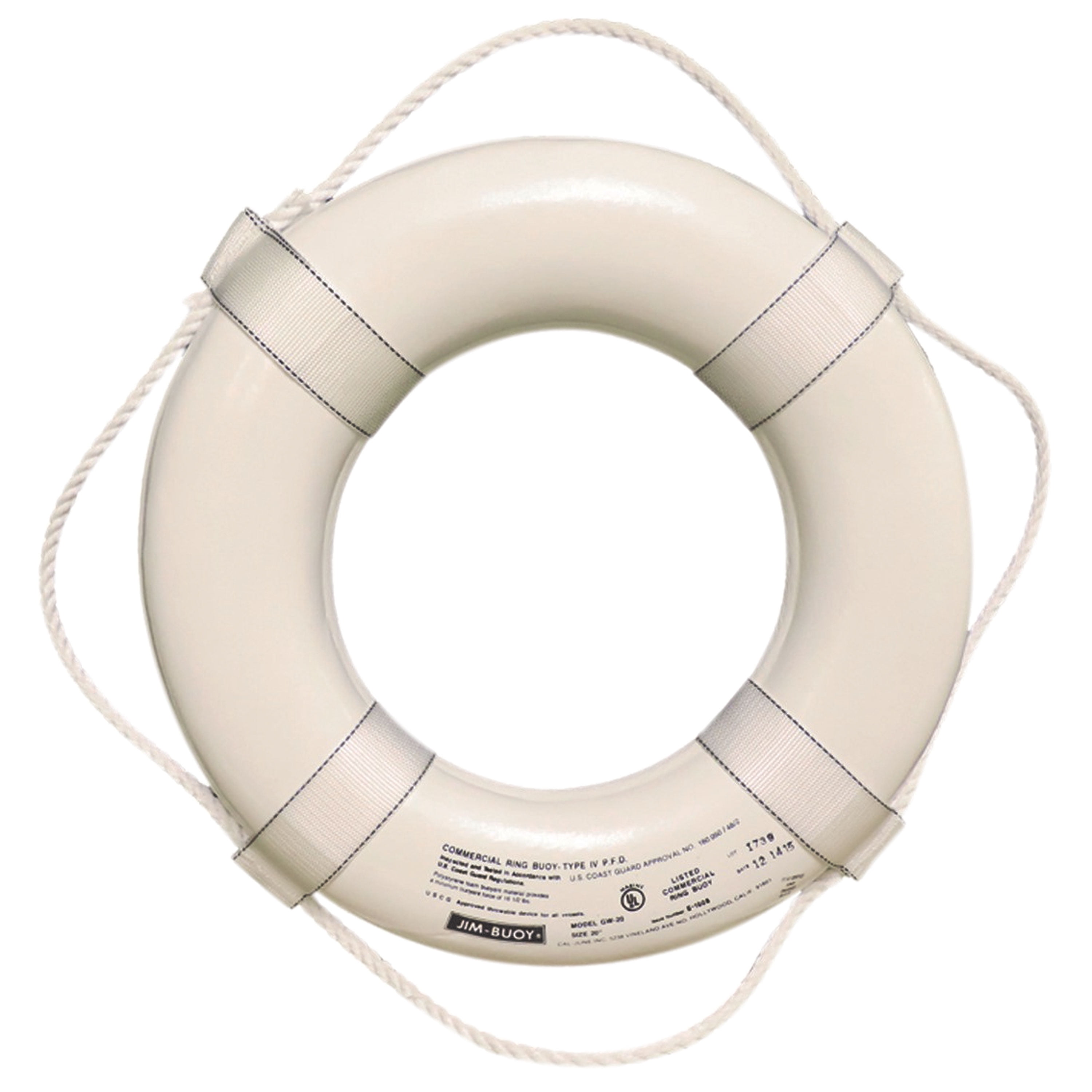 Jim-Buoy G-Series White USCG Approved 19" Boat Throw Ring - Walmart.com