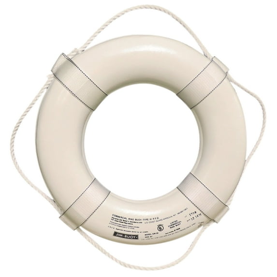 Jim-Buoy G-Series White USCG Approved 19" Boat Throw Ring - Walmart.com