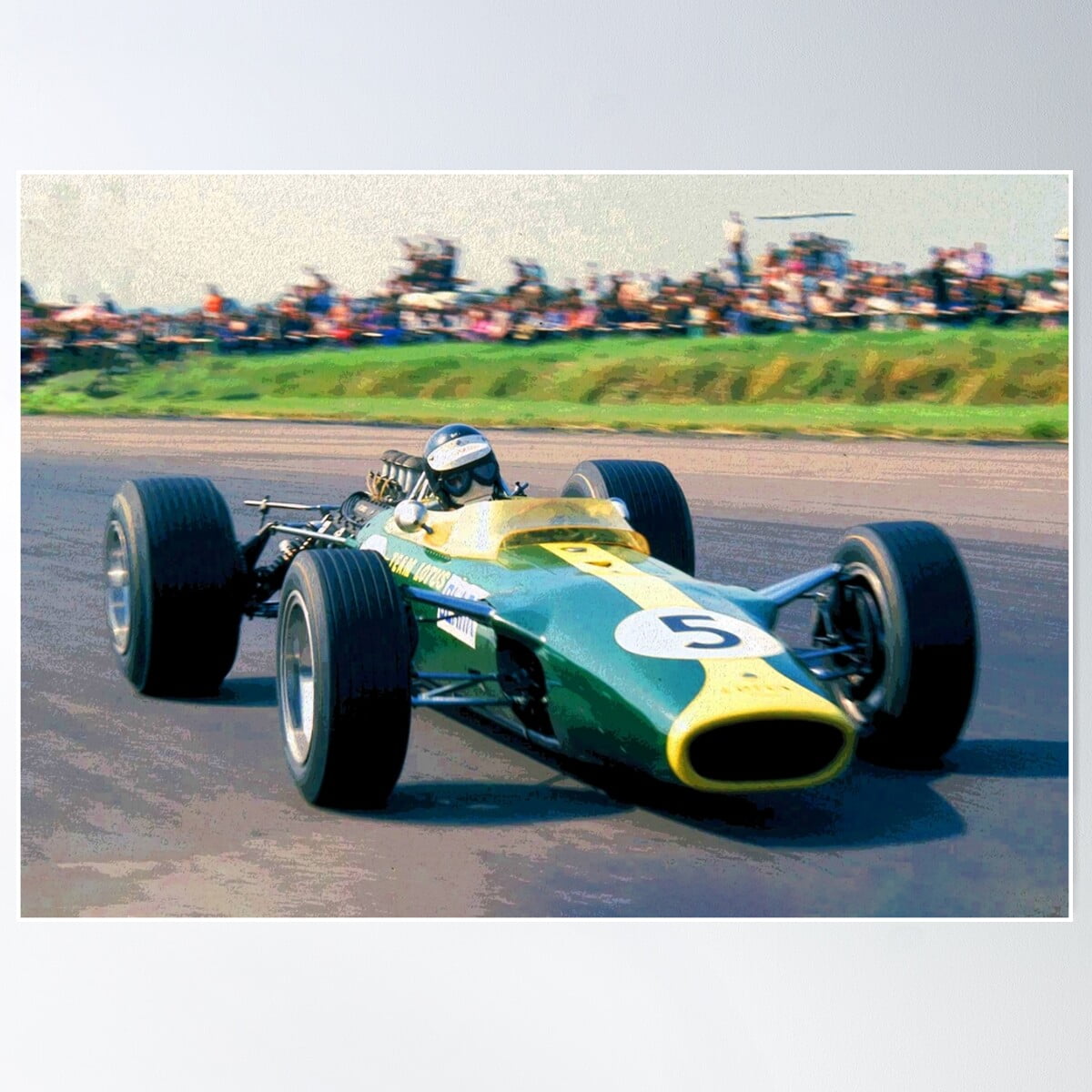 Jim Clark Racing His Classic F1 Car Poster Wall Art, Modern Wall Decor ...