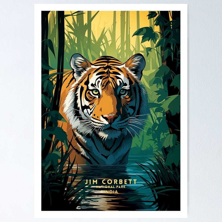 Jim Corbett National Park Tiger Haven Travel UNFRAMED Poster ...