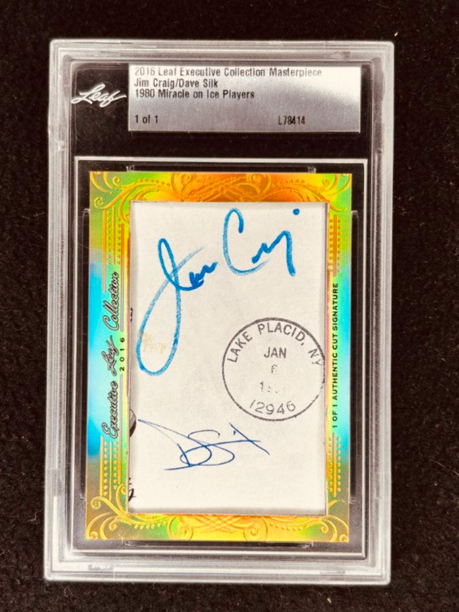 Jim Craig and Dave Silk 2016 Leaf Masterpiece Cut Signature certified ...