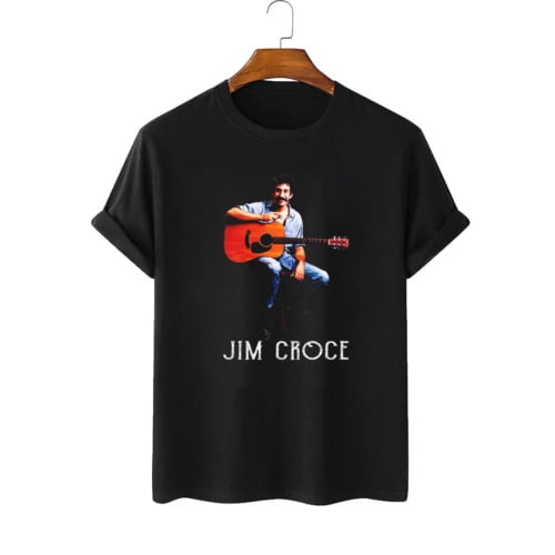 Jim Croce Guitar Men T-shirt Black Short Sleeve All Size - Walmart.com