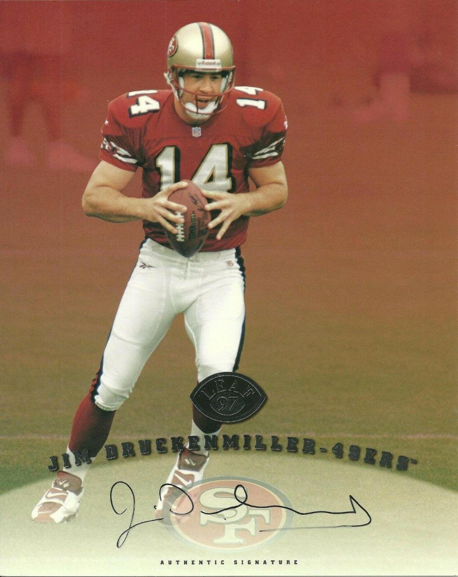 Jim Druckenmiller certified autograph San Francisco 49ers 1997 Leaf ...