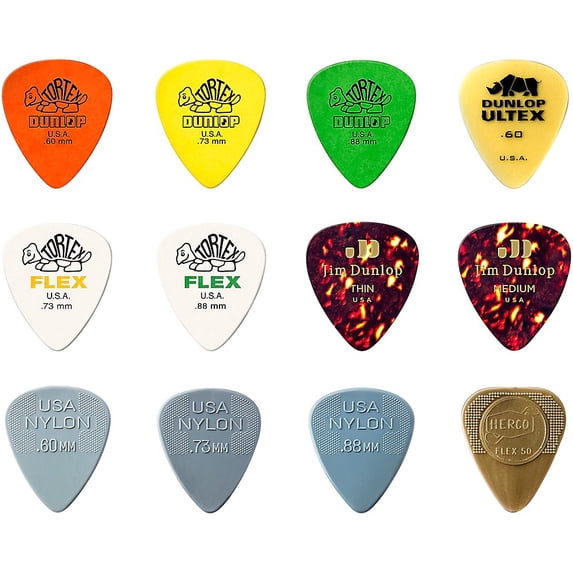 Jim Dunlop, Acoustic Variety Pack Guitar Picks, PVP112, 12 pack ...