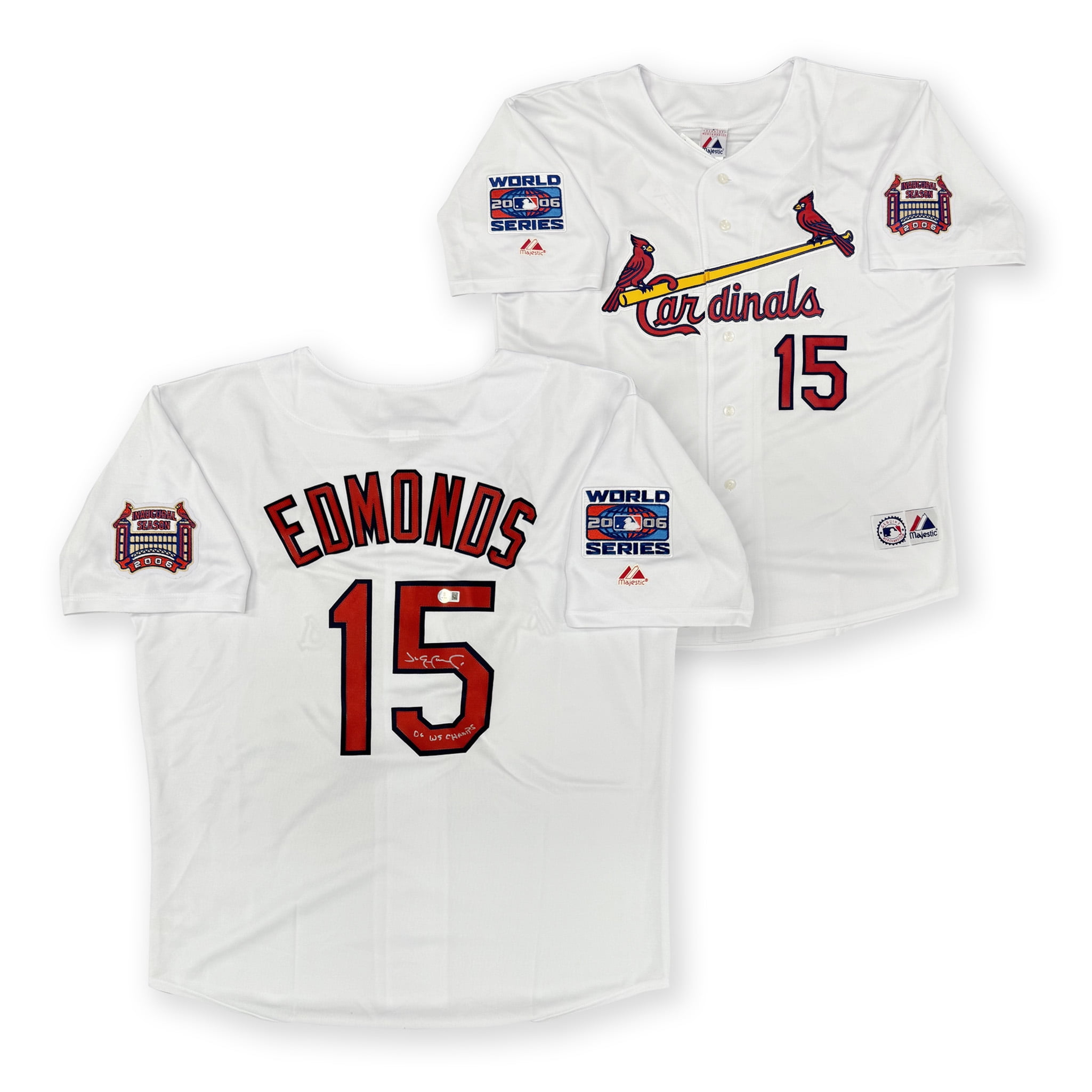 Jim Edmonds Autographed St Louis Signed 2006 World Series Majestic ...