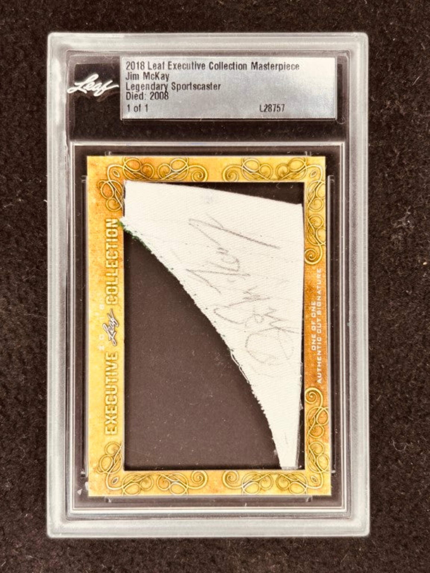 Jim McKay 2018 Leaf Masterpiece Cut Signature certified autograph card ...