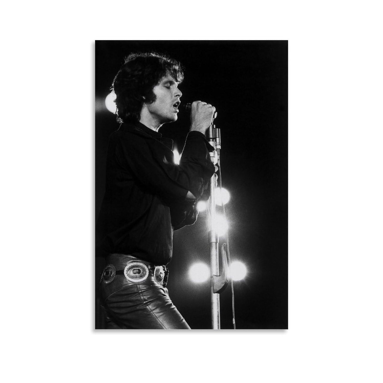Jim Morrison Vintage Black And White Poster Picture Print Canvas Wall ...