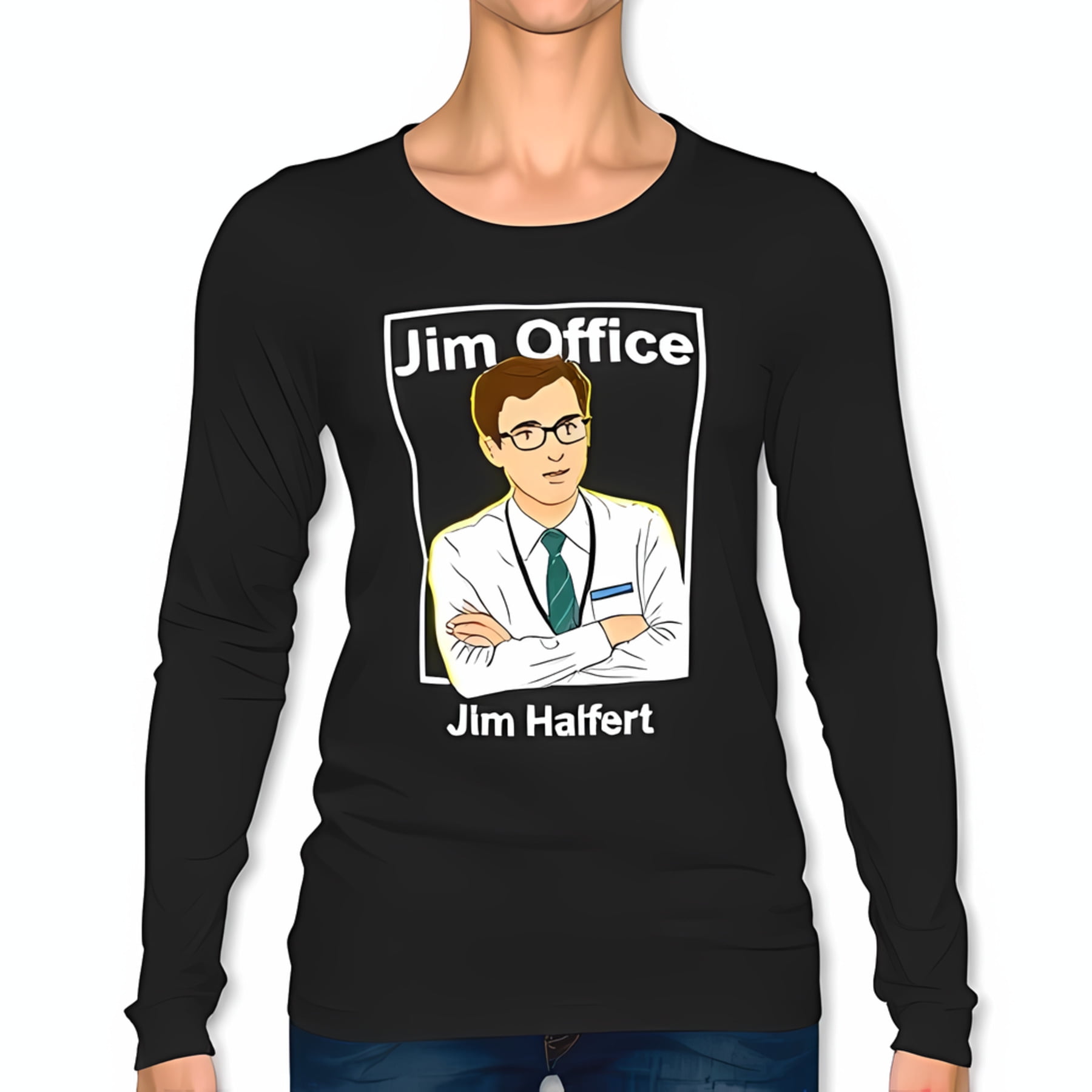 Jim Office Long Sleeve T-Shirt for Men Women - Cartoon Lab Coat ...