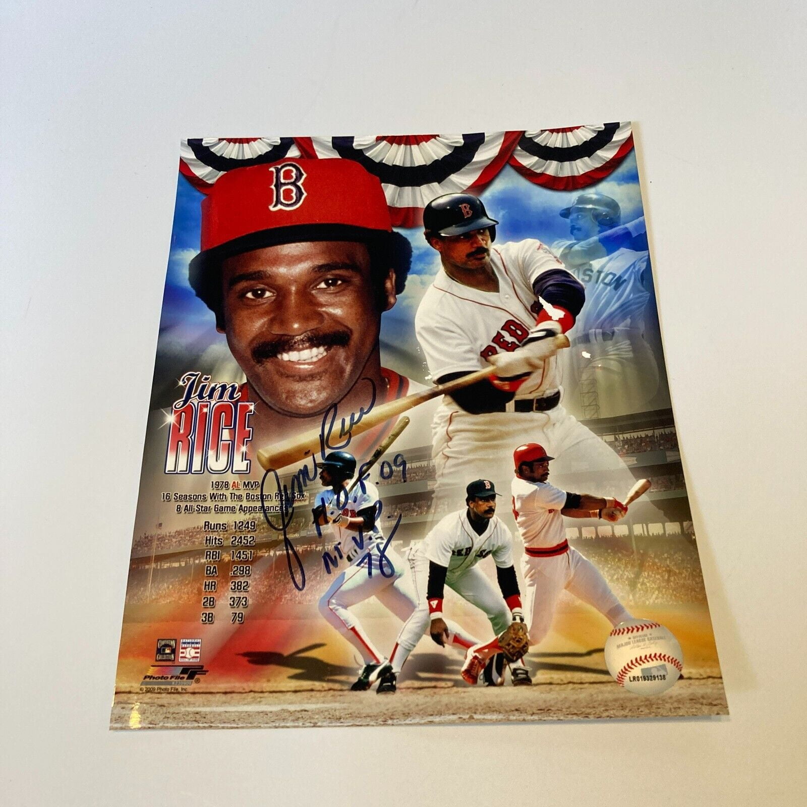 Jim Rice Hall Of Fame 2009 MVP 1978 Signed Photo - Walmart.com