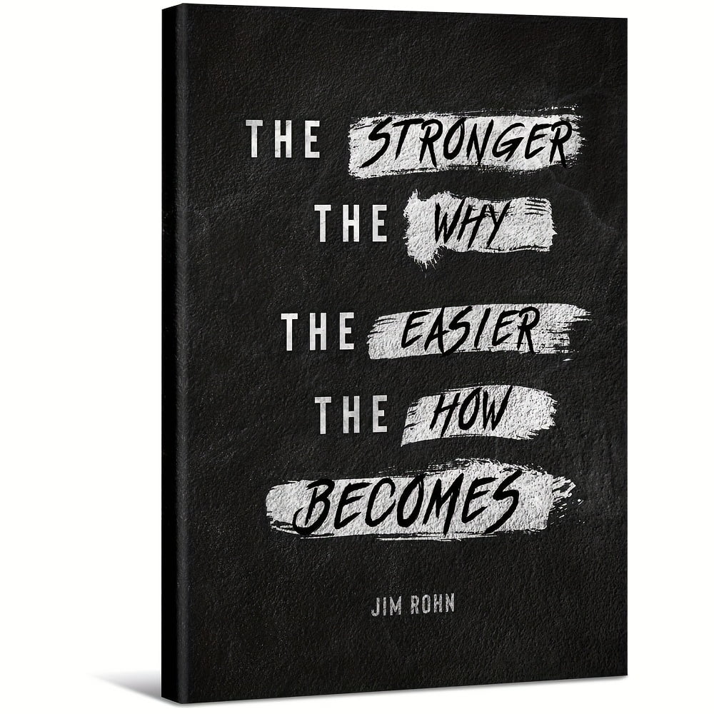 Jim Rohn Quote On Strength And Determination Large Wooden Framed Wall ...