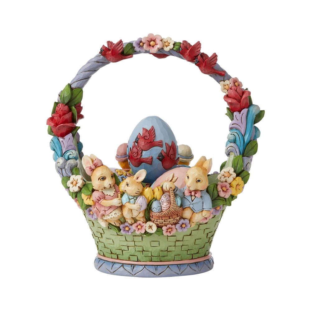 Jim Shore Easter Basket with 4 Eggs 17th Annual Figurine 6008810 ...