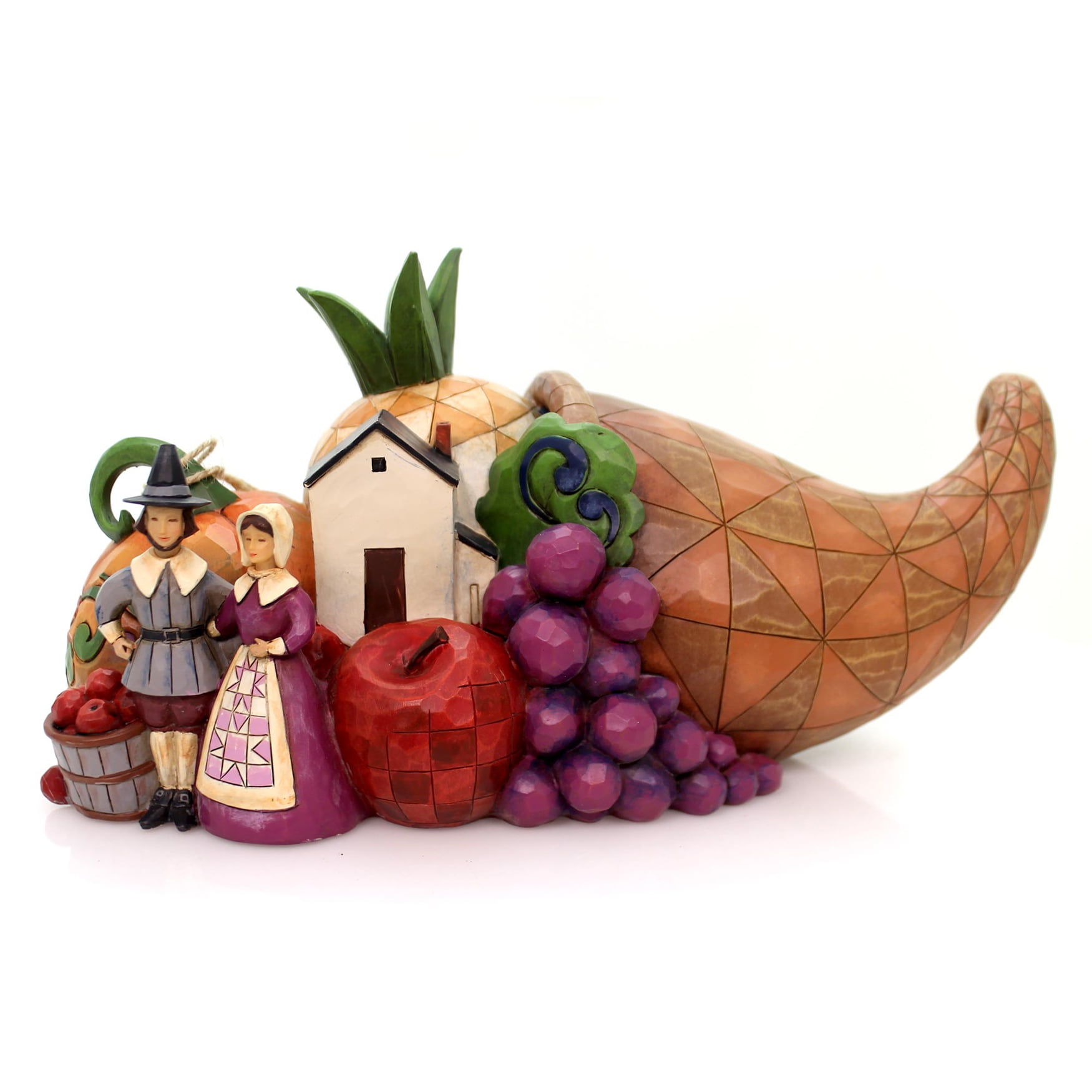 Jim Shore HWC Feast From The Farm Pilgrim Scene in Cornucopia Figurine ...