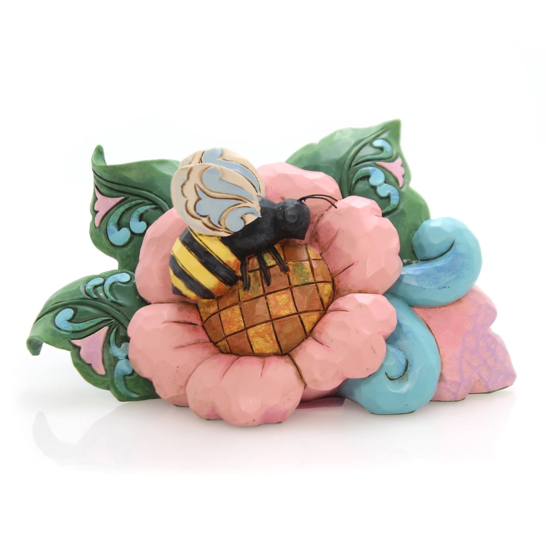 Jim Shore Heartwood Creek Miniature Bumblebee On A Flower Figurine ...