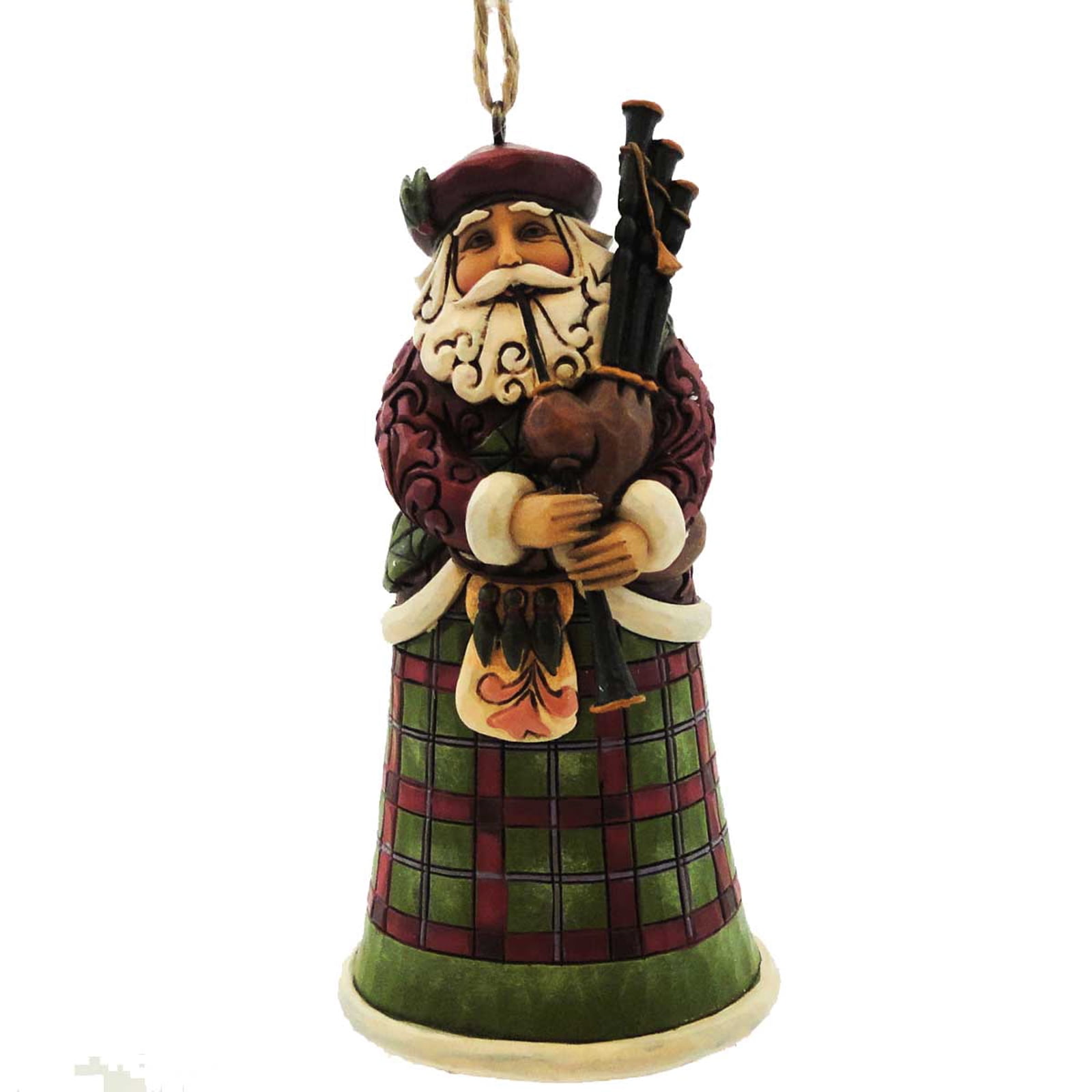 Jim Shore Heartwood Creek Scottish Santa Stone Resin Hanging Ornament ...