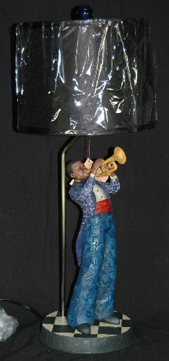 Jim Shore - Lamp with Shade - Jazz Trumpet Player - "The Bebop Kings ...