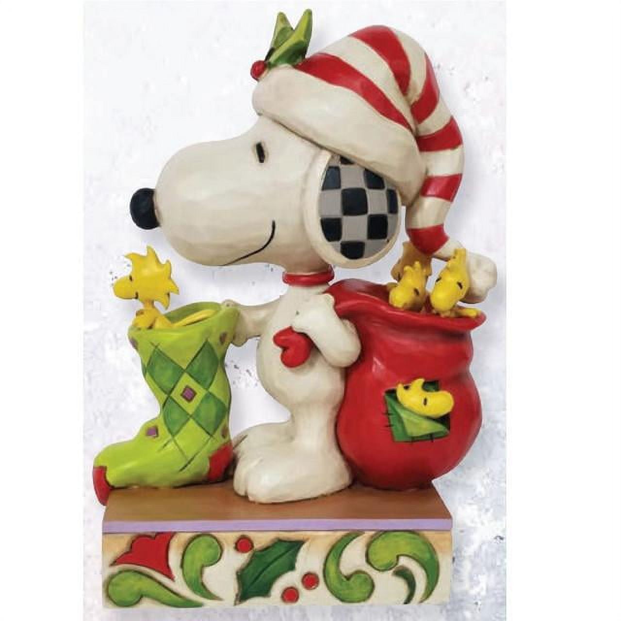 Jim Shore Peanuts Snoopy and Woodstock With Stocking Figurine, 7 ...