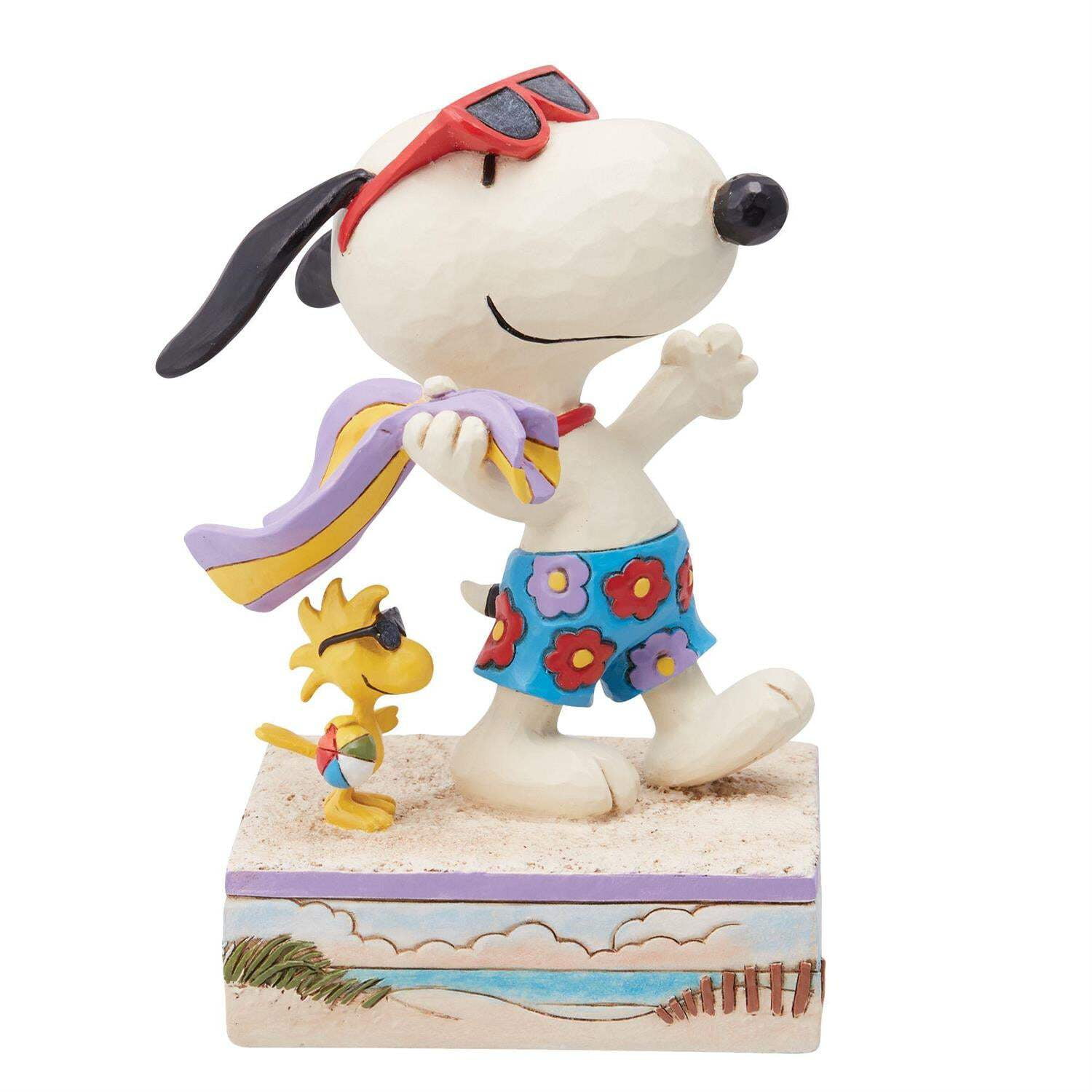 Jim Shore Peanuts Snoopy and Woodstock at the Beach Buddies Figurine ...