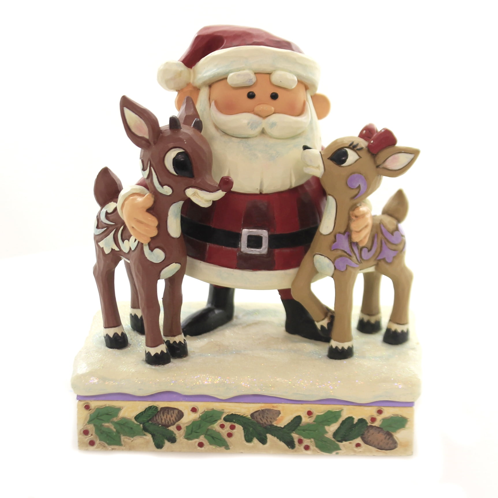 Jim Shore Santa Hugging Rudolph & Clarice Polyresin Red Nosed Christmas ...