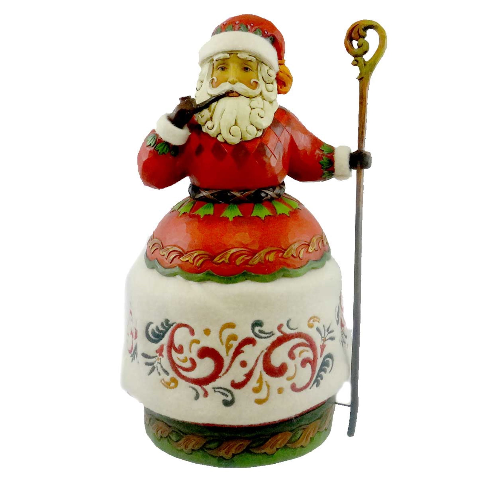 Jim Shore SANTA WITH PIPE AND CANE Stone Resin Christmas 4018413 ...