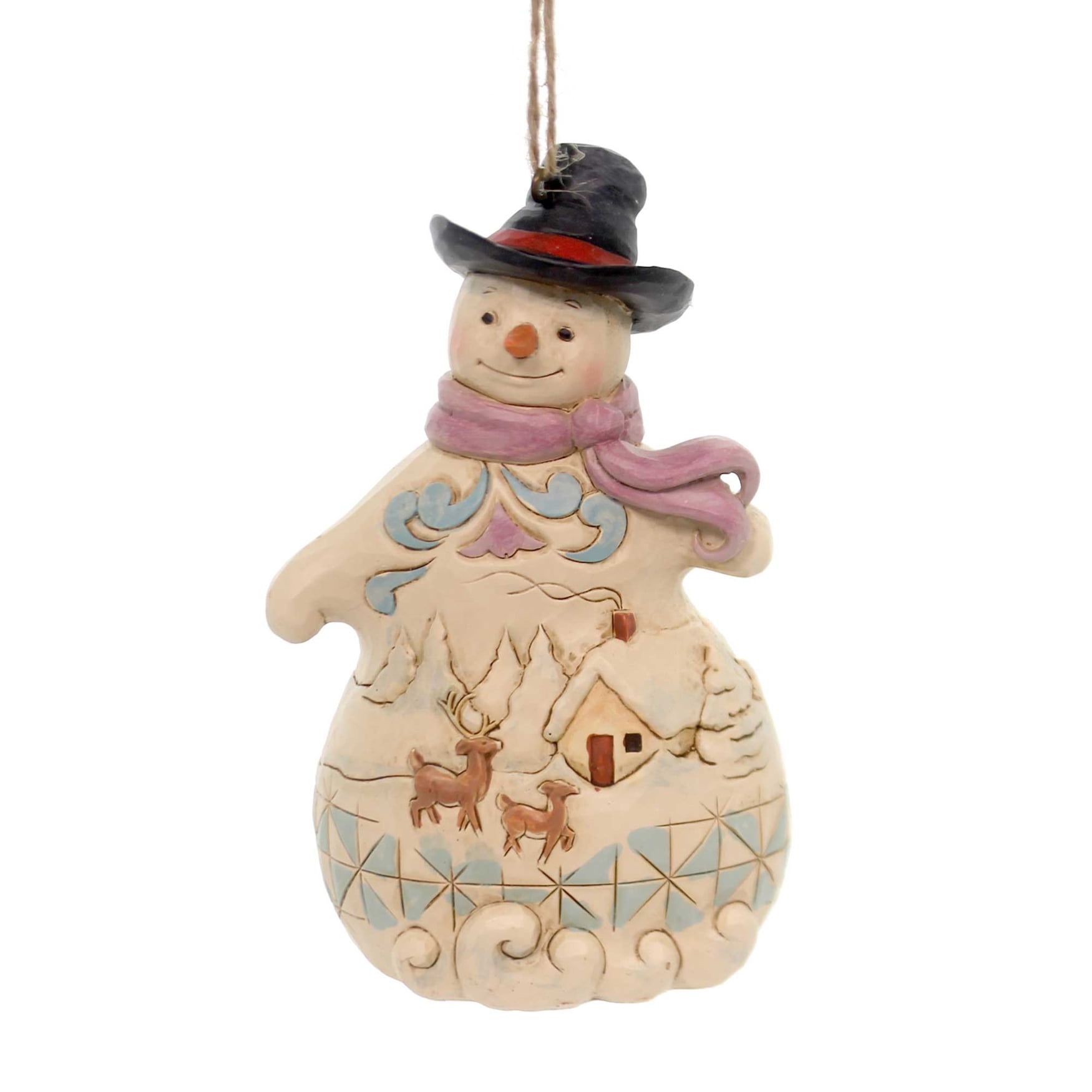 Jim Shore Snowman With Scene Ornament Polyresin Heartwood Creek 6001514 ...