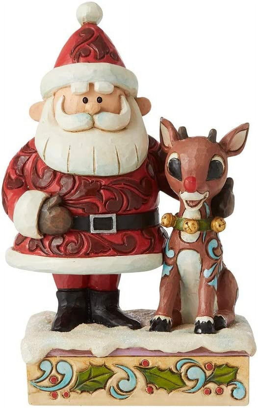 Jim Shore Santa Hugging Rudolph Lit Nose Rudolph Red Nosed Reindeer ...