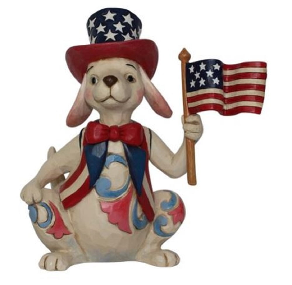 Jim Shore Uncle Sam's Best Friend Patriotic Dog American Flag Figurine ...